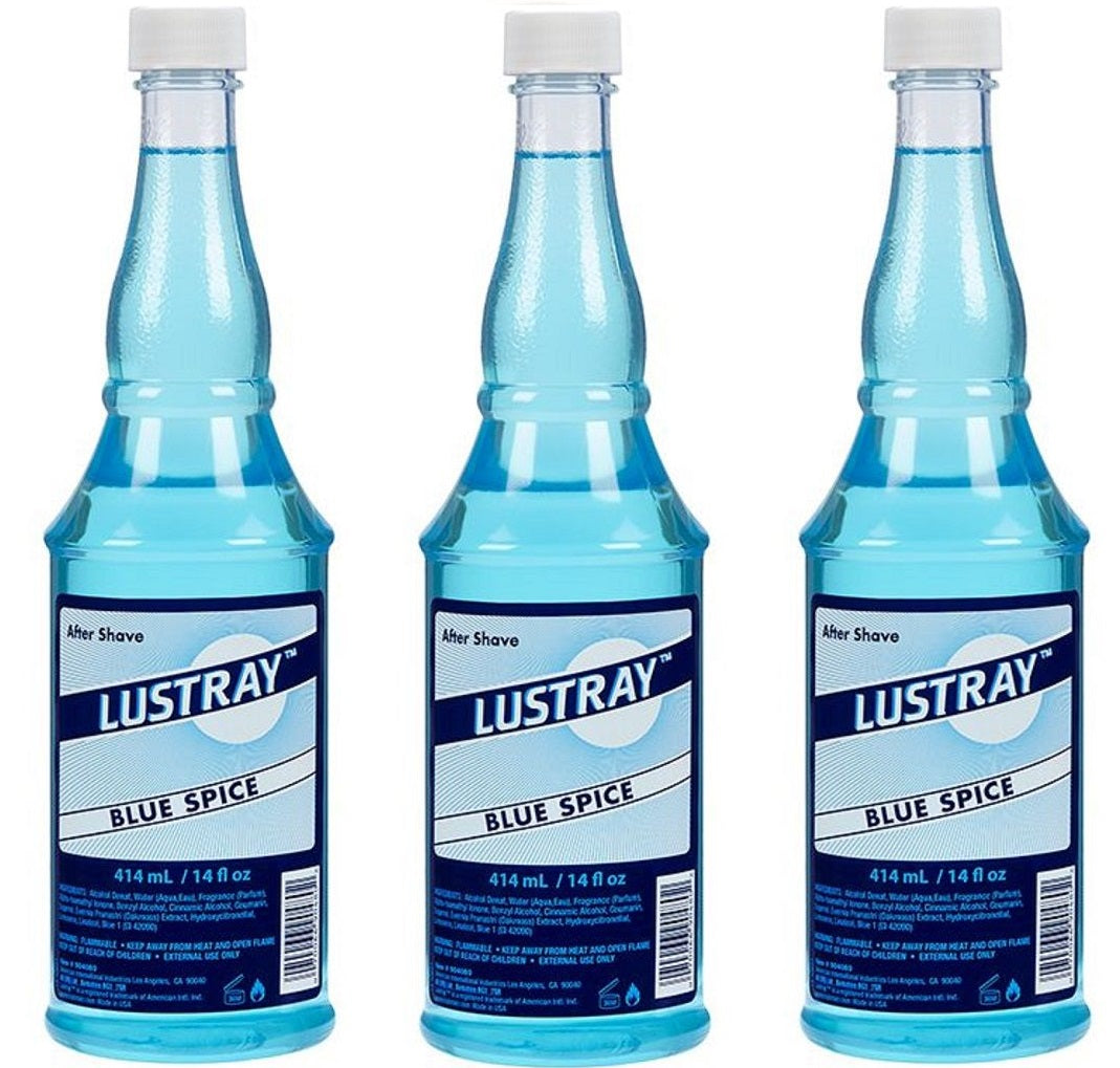 Lustray Blue Spice Aftershave 3Pack – Barber Salon Pro